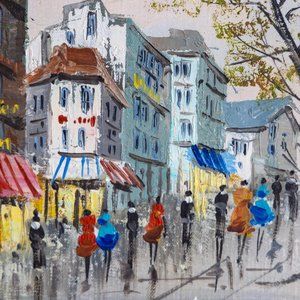 Zavatti | Art | Vintage 95s Zavatti Signed Oil Painting European Street ...